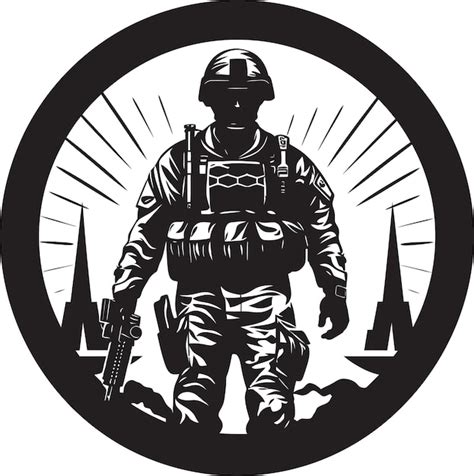 Premium Vector Warrior Strength Vector Armyman Emblem In Black