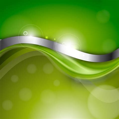 실버 웨이브 벡터와 녹색 추상적 인 배경 Eps Uidownload