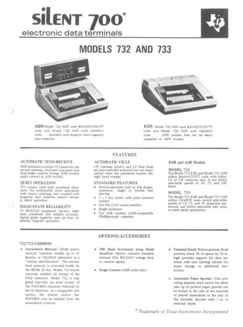 Silent 700 Electronic Data Terminals Classic Computer Brochures