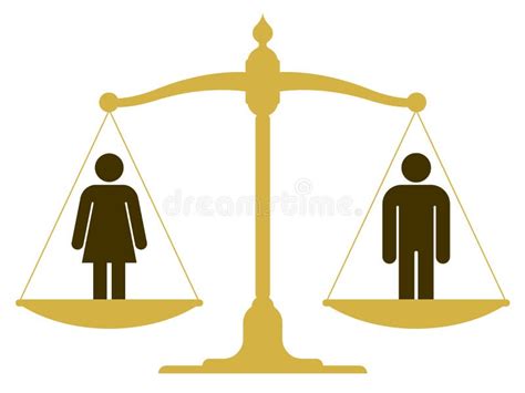 Balanced Scale With A Man And Woman Stock Vector Illustration Of