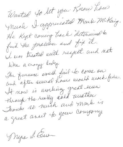 Testimonials Whitehead Hancock