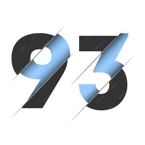 Premium Vector 93 Number 3d Cut Design Icon For Celebration Design