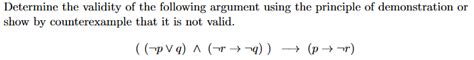 solved determine the validity of the following argument