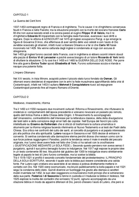 Riassunti Storia Moderna Docsity