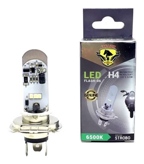 10 Lampada Farol Super Led H4 Moto 6500k Efeito Xenon Strobo