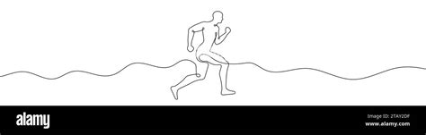 Continuous Line Drawing Of A Running Man One Line Drawing Background