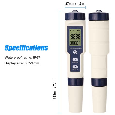 5 In 1 Multi Parameter Combo Testen Meter Ph Ec Td Grandado