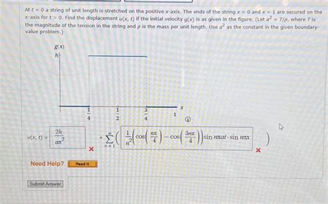 at t 0 a string of unit length is stretched on the