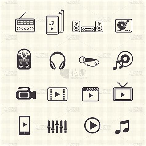 娱乐设备图标集