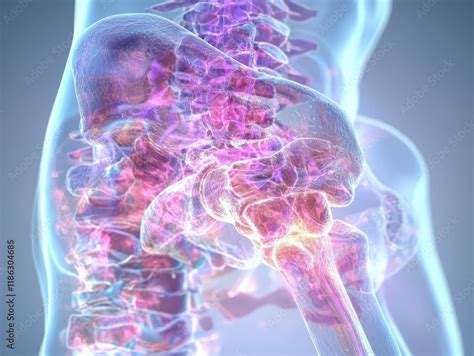 Human Skeletal System Pelvis And Hip Joint Anatomy Stock Illustration