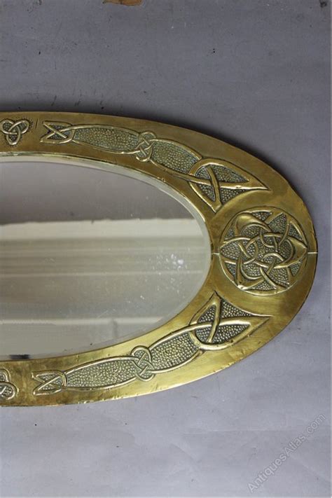 Antiques Atlas Arts And Crafts Oval Brass Mirror With Celtic Knot