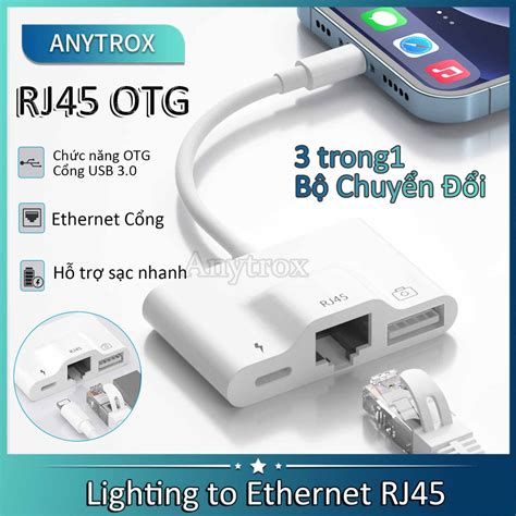 Đầu Chuyển Đổi Cáp OTG Cổng Rj45 Lan Ethernet usb cảng Bộ chuyển đổi