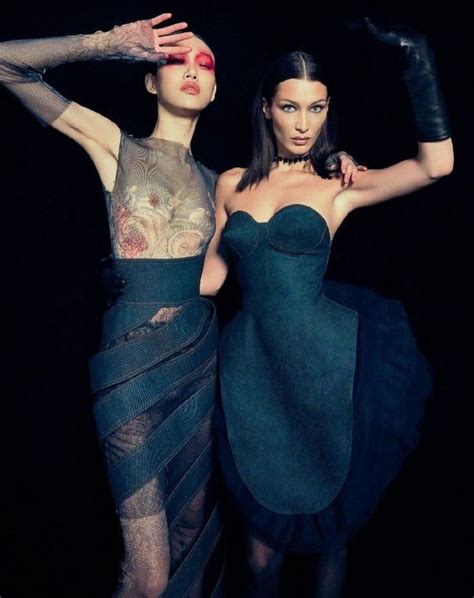 Sora Choi And Bella Hadid Backstage At Jean Paul Gaultier Asian Model