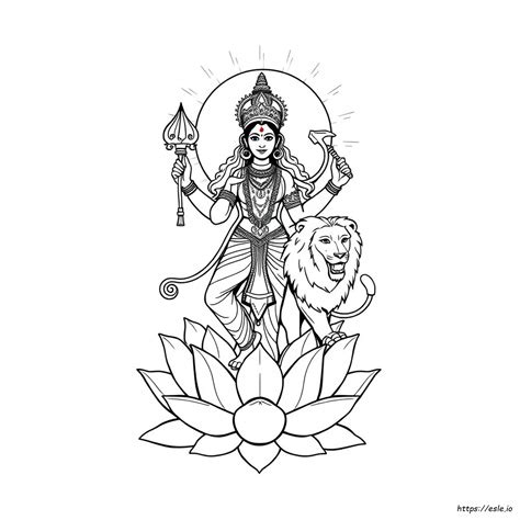 Clipart Easy Durga Colouring Pages