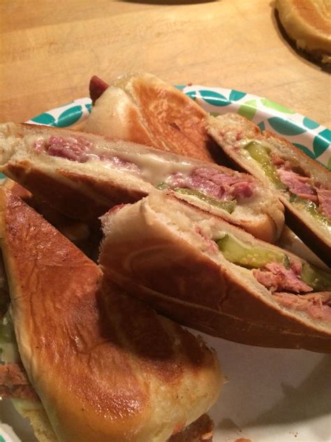 My Version Of Elias Bros Slim Jim Sandwich I Sautéed The Ham In The