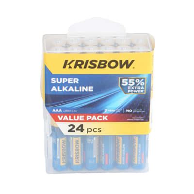 Jual Krisbow Set 24 Pcs Baterai Super Alkaline Aaa Lr 03 1 5 V Terbaru