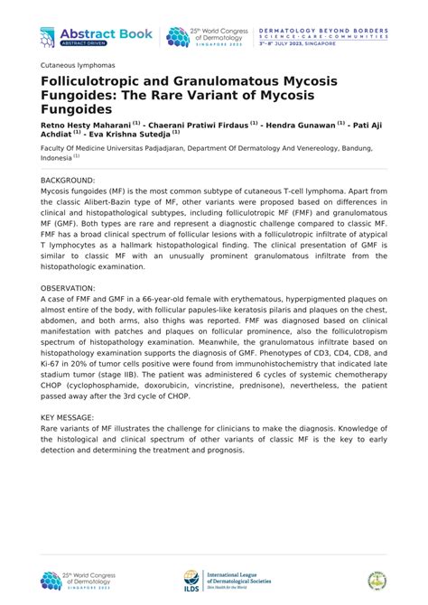 Pdf Folliculotropic And Granulomatous Mycosis Fungoides The Rare
