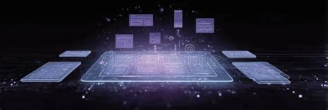 Flowchart Visualization Of Digital Communication Platforms Floating Above A Futuristic Table In
