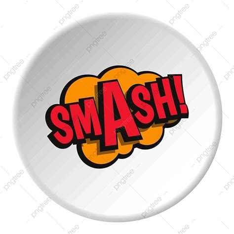 Smash Vector Hd Images Smash Isolated Text Flat Icon Power Burst