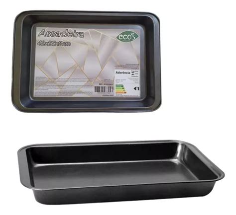 Forma Assadeira Aço Carbono Retangular Grande Antiaderente Frete Grátis