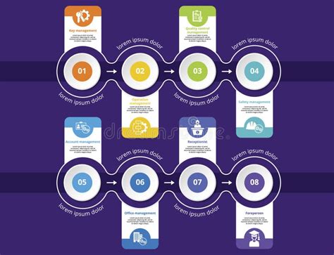 Infographics With Company Management Theme Icons 10 Steps Such As Key