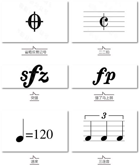 五线谱记号大全音乐记号大全钢琴装饰音记号大全大山谷图库