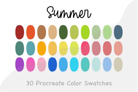 Summer Procreate Color Palette Graphic By Picto Graphy · Creative Fabrica