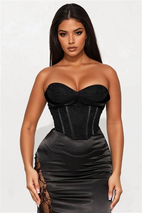 Pure Honesty Lace Corset Top Black Fashion Nova