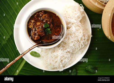 Idiyappam With Chicken Curry Kerala Steamed Breakfast Made Of Rice