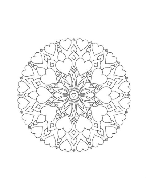 Gráficos Gratuitos De Mandala De Corazón Para Colorear Imprimir E Dibujar Coloringonlycom