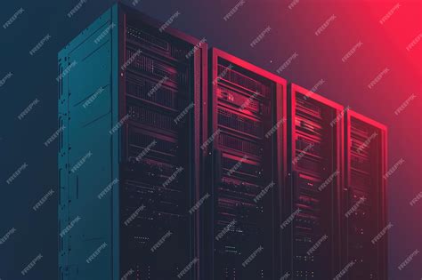 Premium Photo A Neat Row Of Powerful Servers With Blinking Lights And