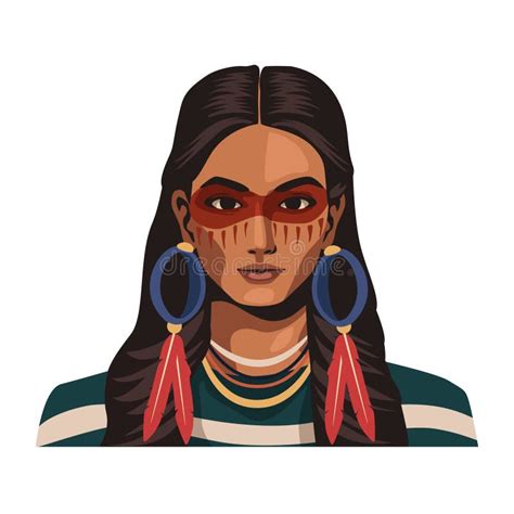 Native American Girl Isolated Stock Vector Illustration Of Female