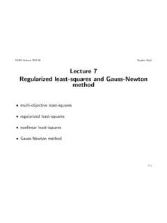 Lecture Regularized Least Squares And Gauss Newton Lecture