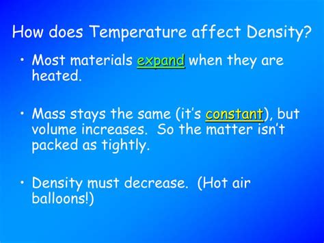 How Does Temperature Affect Density Xoconner