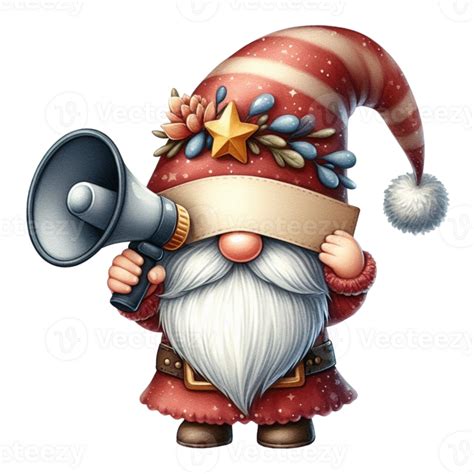 Ai Generated A Cartoon Gnome Holding A Megaphone 39557938 Png