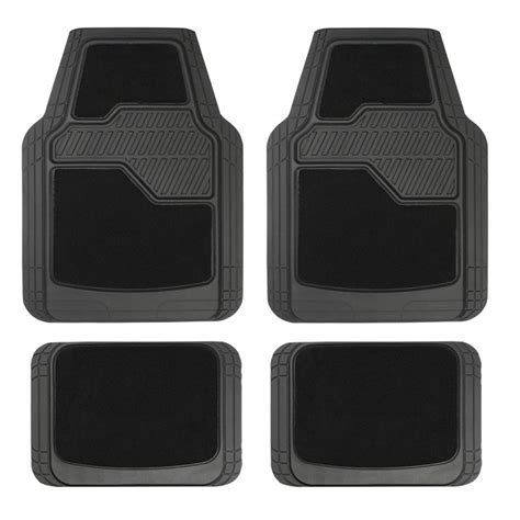 4 Tapis De Voiture Universels PVC Et Moquette Noirs Auto5 Be
