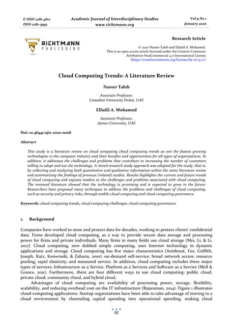 Pdf Cloud Computing Trends A Literature Review