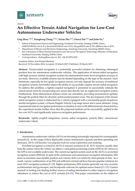 Pdf An Effective Terrain Aided Navigation For Low Cost Autonomous Underwater Vehicles