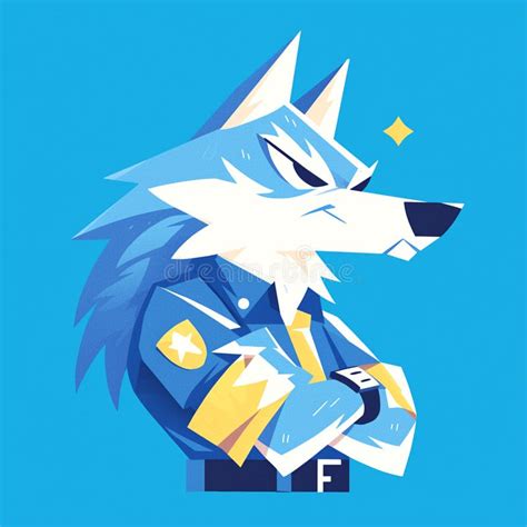 A Cunning Wolf Software Engineer Cartoon Style Stock Vector Illustration Of Digital Creative