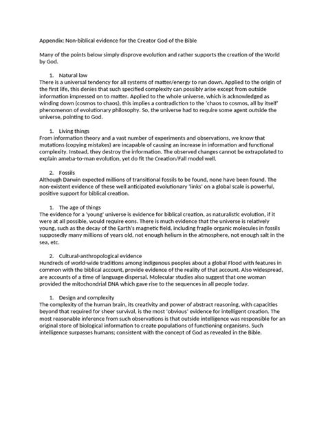 Chapter 1 Appendix Pdf Creationism Evolution