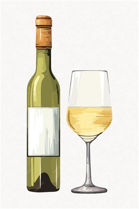 Elegante Botella De Vino Y Vaso Vector Premium Generado Con Ia