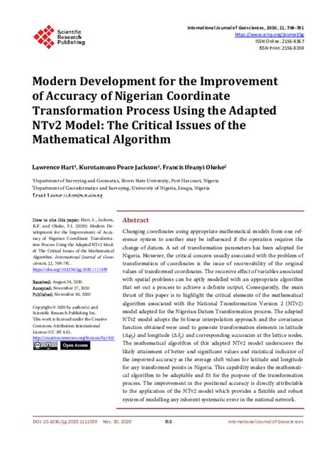 pdf modern development for the improvement of accuracy of nigerian