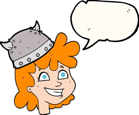 Speech Bubble Cartoon Female Viking Face 36351718 Png