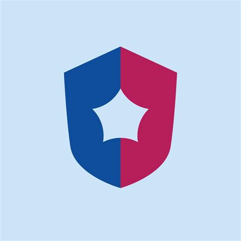 Simple Blue And Red Colored Vector Shield Logo With A Star 18746381