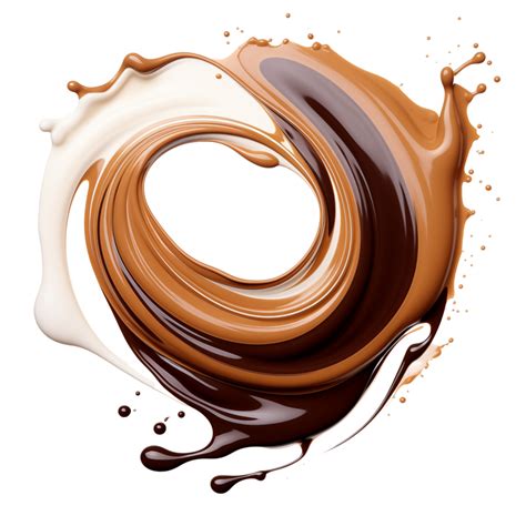 liquide marron café ou Chocolat rond tourbillon avec éclaboussure et