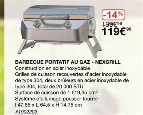Promo Barbecue Portatif Au Gaz Nexgrill Chez Costco Icataloguefr