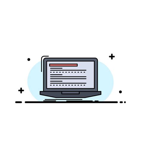 Code Coding Computer Monoblock Laptop Flat Color Icon Vector 14803478