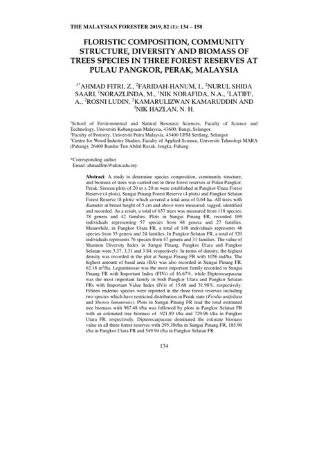 Pdf Floristic Composition Community Structure Diversity And Biomass Of Trees Species In
