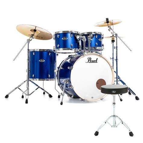 Disc Pearl Export 22 Rock Drum Kit Wfree Stool High Voltage Blue At