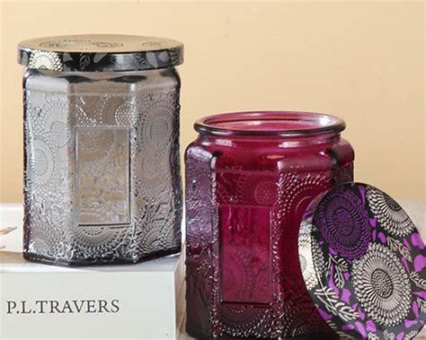 Best Glass Embossed Candle Jars With Metal Lids 120ml